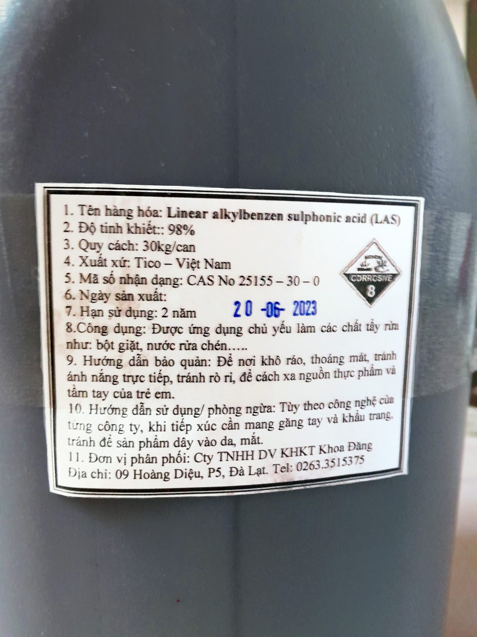Hóa chất LAS - C6H5SO3 là gì? - Hóa chất Đà Lạt